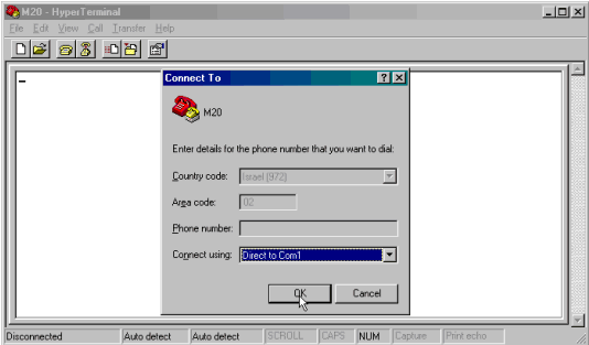 Hyperterminal setup problems - wheelslopeq